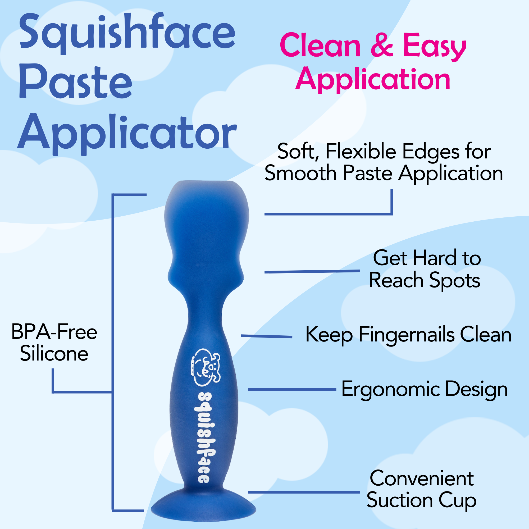 Squishface Silicone Dog Wrinkle Paste Applicator - Clean & Gentle Appl